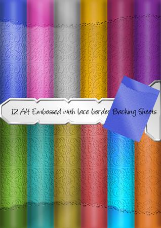 12 A4 Embossed with Lace Edge Bright Backing Papers - CUP201506_376 ...