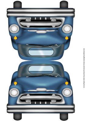 Blue Car Shaped Card - CUP204040_376 | Craftsuprint