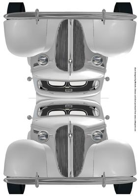 White Vintage Car Quick Shaped Card - CUP211191_376 | Craftsuprint