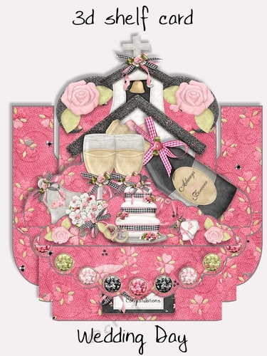 Wedding 3D Shelf Card Kit with Card Box - CUP243423_376 | Craftsuprint