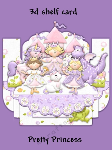 Pretty Princess 3D Shelf Card with Card Box - CUP248850_376 | Craftsuprint