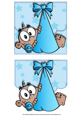 Ethnic Baby Boy Mini Faux Envelope Card - CUP263602_376 | Craftsuprint