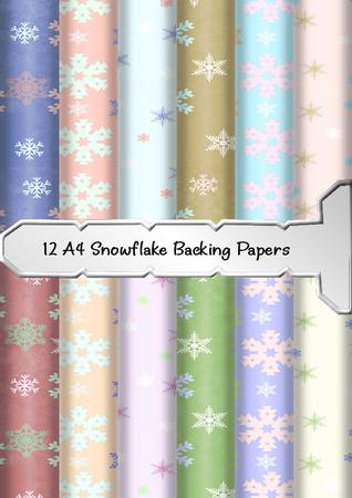 12 A4 Snowflake Pastel Backing Papers - CUP265774_376 | Craftsuprint