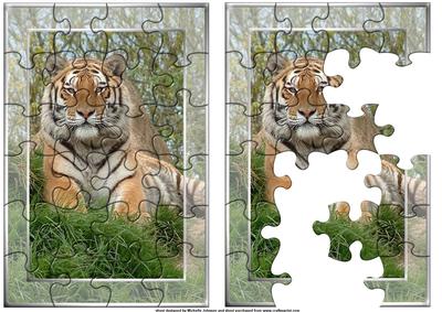 Tiger Jigsaw Puzzle Quick Card Front - CUP270364_376 | Craftsuprint
