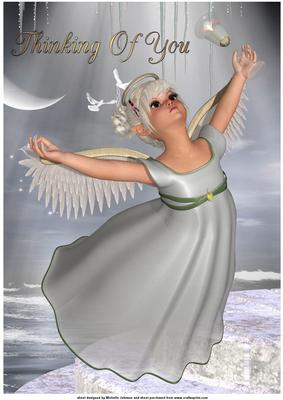 Little Angel 1 Thinking of You A4 Card - CUP274396_376 | Craftsuprint