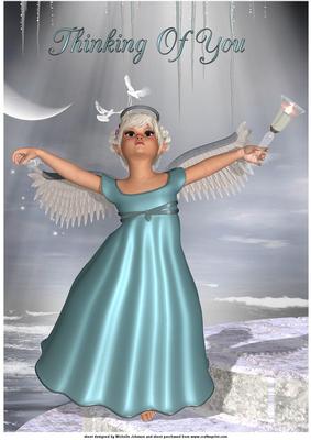 Little Angel 2 Thinking of You A4 Card - CUP274402_376 | Craftsuprint