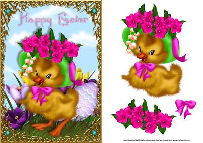 Chick in an Easter Bonnet Card Front with Decoupage - CUP284801_376 ...