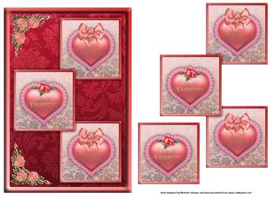 Be My Valentine Three Square Quick Card - CUP289605_376 | Craftsuprint