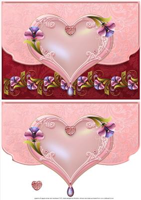 Hearts and Flowers Fancy Edge Envelope Card - CUP295580_376 | Craftsuprint