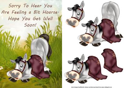 Feeling Hoarse Get Well Soon Card with Decoupage - CUP306812_376 ...