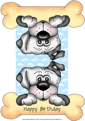 Dog and His Bone Shaped Card - CUP315081_376 | Craftsuprint