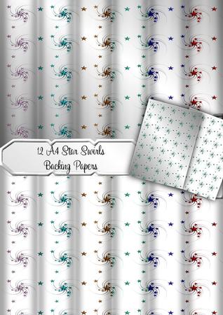 12 A4 Star Swirls Backing Papers - CUP316108_376 | Craftsuprint