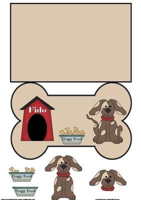 Hello Fido Bone Shaped Card - CUP42453_376 | Craftsuprint