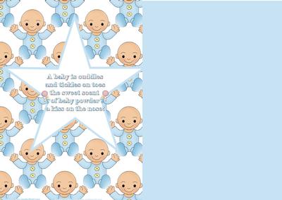 Baby Boy in a Cot Insert - CUP46951_376 | Craftsuprint