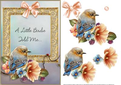 A Little Birdie Told Me Card Front with Decoupage 2 - CUP517082_376 ...