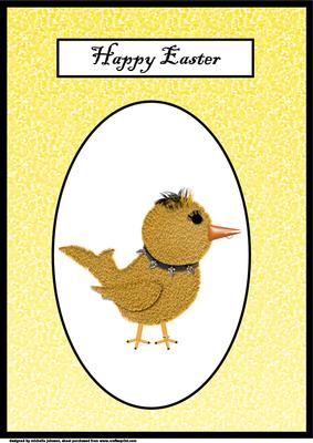 A4 Easter Punk Chick Card - CUP54550_376 | Craftsuprint