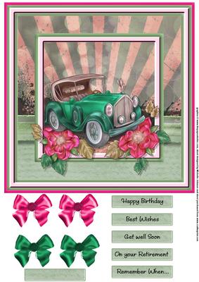 Vintage Rolls Royce Card Front - CUP603923_376 | Craftsuprint
