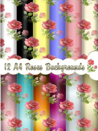12 A4 Rose Backgrounds - CUP63891_376 | Craftsuprint