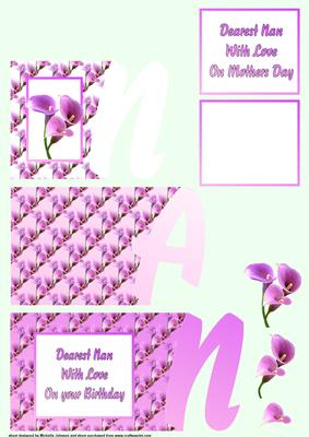 Nan Pink Flower Book Sheet - CUP65049_376 | Craftsuprint
