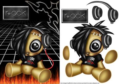 Emo Bear Card Front - CUP652846_376 | Craftsuprint