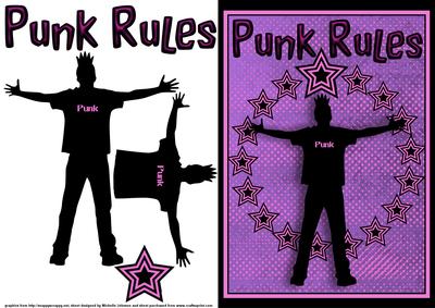Punk Rules Quick Card Front with Decoupage - CUP72962_376 | Craftsuprint