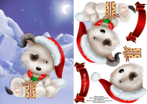 Doggie Santa Card Front - CUP832283_376 | Craftsuprint