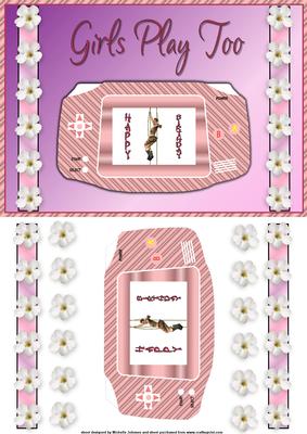 Girls Play Too Quick Card Front with Decoupage - CUP83620_376 ...