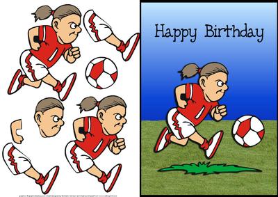 Girls Football Quick Card Front with Decoupage - CUP86954_376 ...