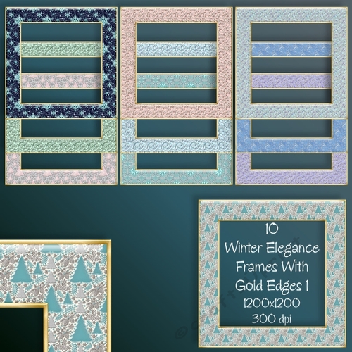 10 Winter Elegance Frames With Gold Edge Kit 1 - CUP922347_376 ...