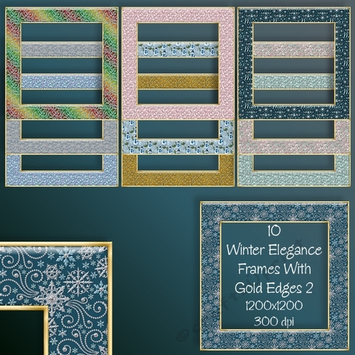 10 Winter Elegance Frames With Gold Edge Kit 2 - CUP922349_376 ...