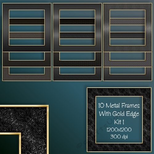 10 Metal Frames With Gold Edge Kit 1 - CUP922776_376 | Craftsuprint