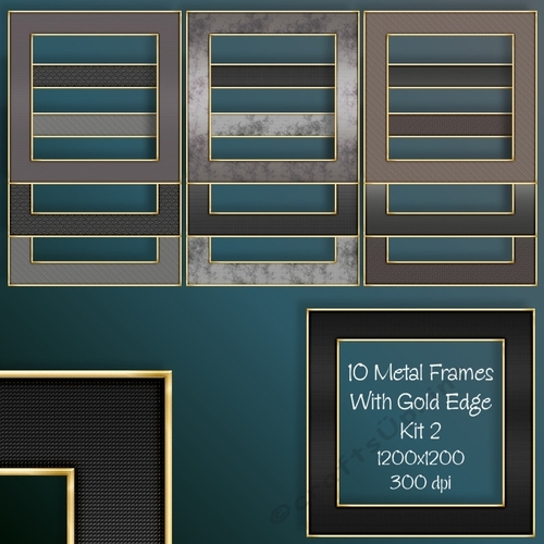 10 Metal Frames With Gold Edge Kit 2 - CUP922777_376 | Craftsuprint