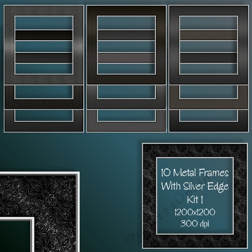 10 Metal Frames With Silver Edge Kit 1 - CUP922778_376 | Craftsuprint