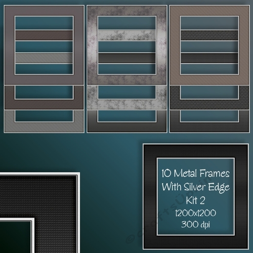 10 Metal Frames With Silver Edge Kit 2 - CUP922779_376 | Craftsuprint
