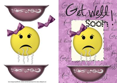 Get Well Quick Card Front with Decoupage - CUP93687_376 | Craftsuprint