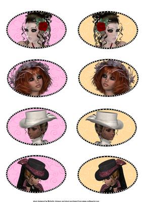 Pretty Lady Portrait Toppers - CUP94660_376 | Craftsuprint