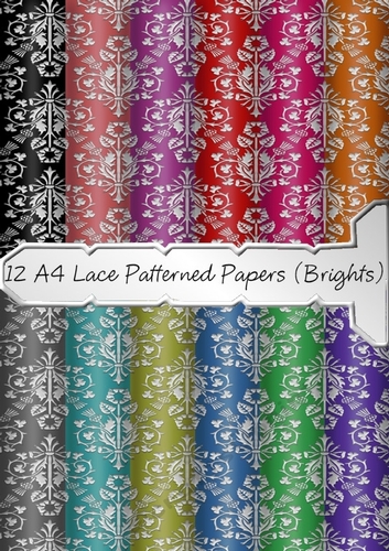12 A4 White Lace Backing Papers (Brights) - CUP968159_376 | Craftsuprint