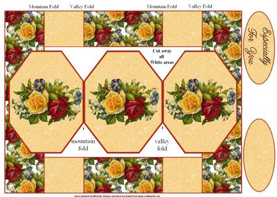 Vintage Floral Octagon Pop-up Card - CUP96943_376 | Craftsuprint