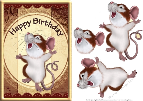 Happy Mouse Card Front - CUP972771_376 | Craftsuprint