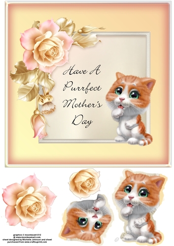 Purrfect Mothers Day Cat Card 5 - CUP974110_376 | Craftsuprint