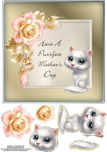 Purrfect Mothers Day Cat Card 6 - CUP974111_376 | Craftsuprint