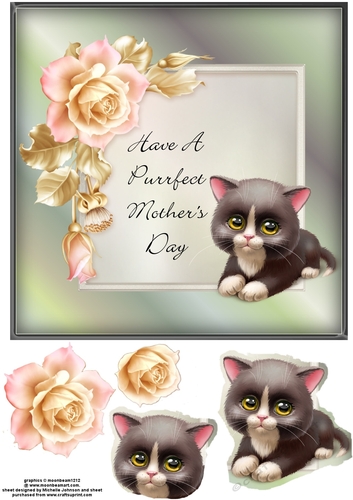 Purrfect Mothers Day Cat Card 9 - CUP974114_376 | Craftsuprint