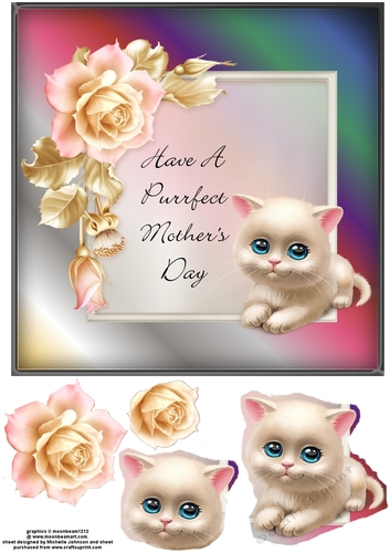 Purrfect Mothers Day Cat Card 10 - CUP974115_376 | Craftsuprint