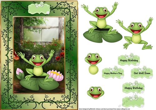Hoppy Birthday Frog A5 Card Front - CUP979906_376 | Craftsuprint