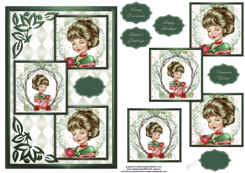 Heart Of Christmas Three Square Quick Card - CUP986063_376 | Craftsuprint