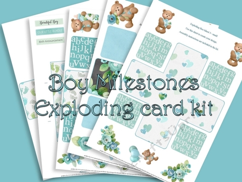 Boy Milestones Exploding Box Kit - CUP993626_376 | Craftsuprint