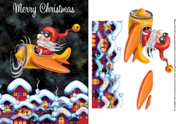 Flying Santa Card Front - Photo by Denise Murray / Paperboo Creations