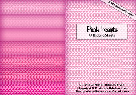 Pink Hearts Backing Sheets x 8 - CUP168576_910 | Craftsuprint