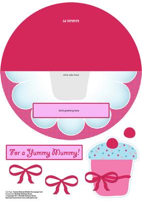 Yummy Mummy Wobble Decoupage Card - CUP187591_910 | Craftsuprint
