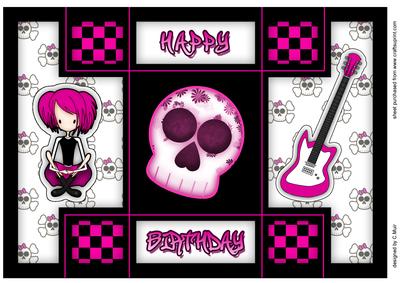Emo or Goth Girl Trifold Shutter Card in Hot Pink - CUP344355_1789 ...